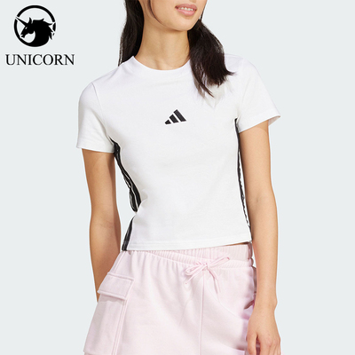 Adidas/阿迪达斯正品W 3S SJ BABY T女士修身短袖T恤JE1239