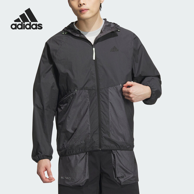 Adidas/阿迪达斯正品新款男士宽松运动户外连帽外套JI8658