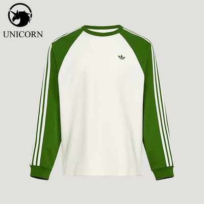 Adidas/阿迪达斯正品三叶草男女运动华夫格拼接复古长袖T恤KV8869