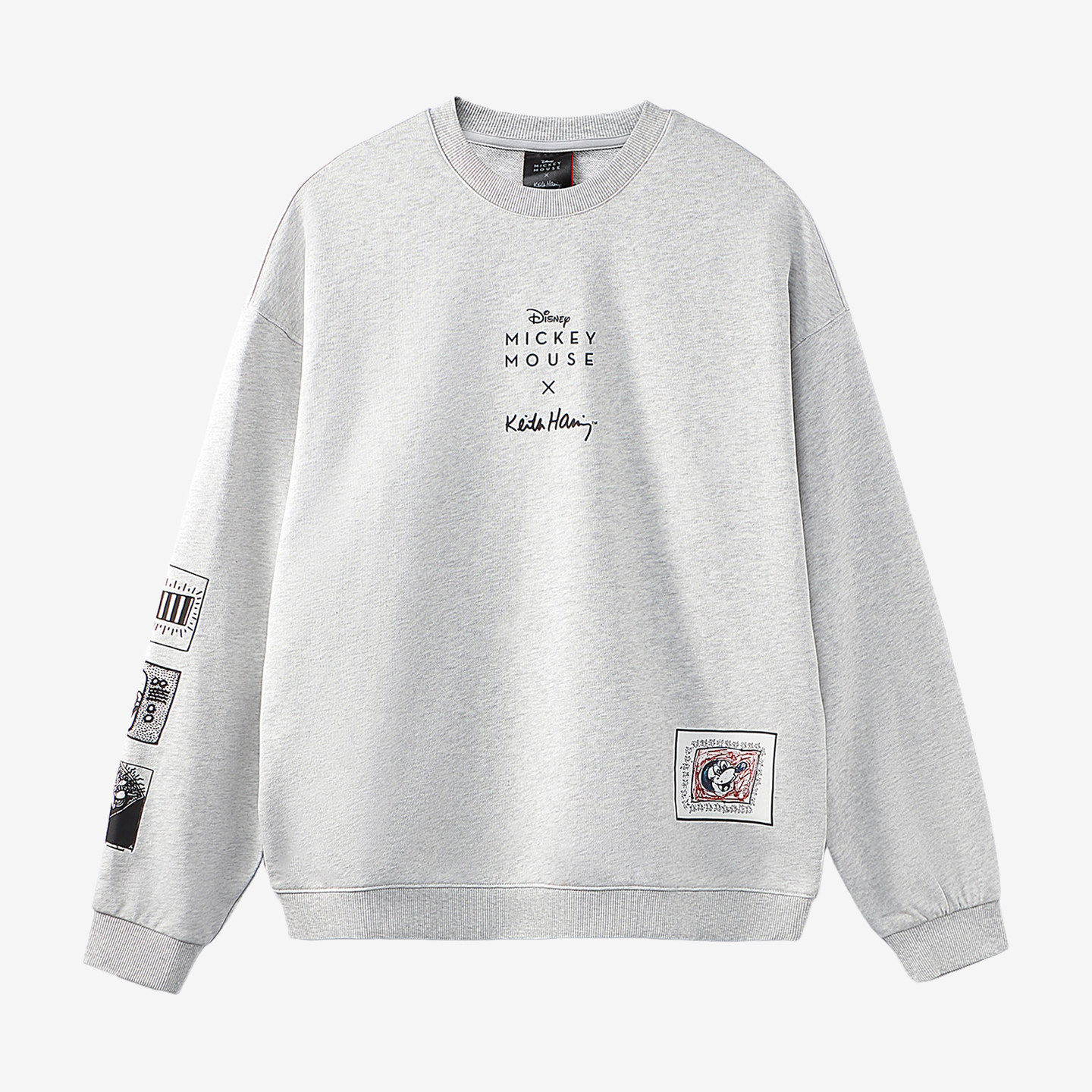 李宁正品Mickey x Keith Haring男宽松透气卫衣AWDR591-3