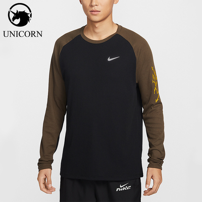 Nike/耐克正品Dri-FIT男士华夫格圆领经典运动长袖T恤IQ3630-010