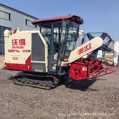 乘坐式稻麦收割脱粒装袋机机走式稻麦动联合割机