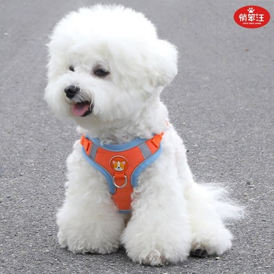 狗狗牵引绳背心式遛狗绳子小型犬泰迪比熊柯基博美专用外出胸背带