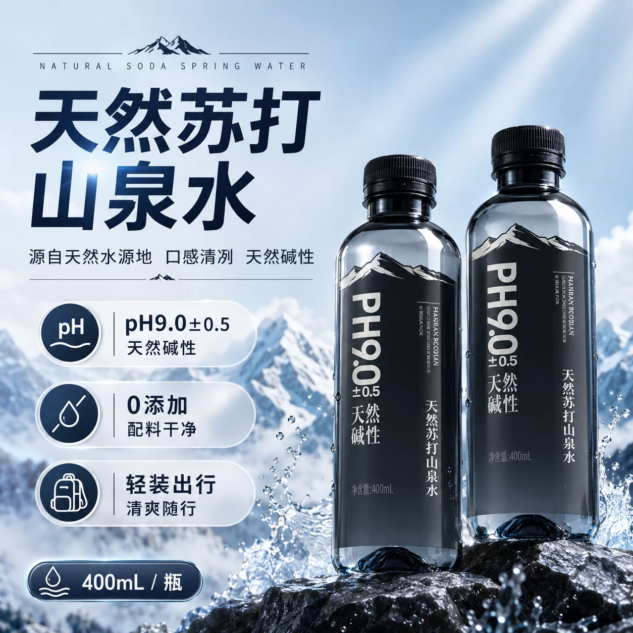 天然苏打水无气原味整箱24瓶0脂无糖0卡山泉水弱碱性尿酸旗舰店