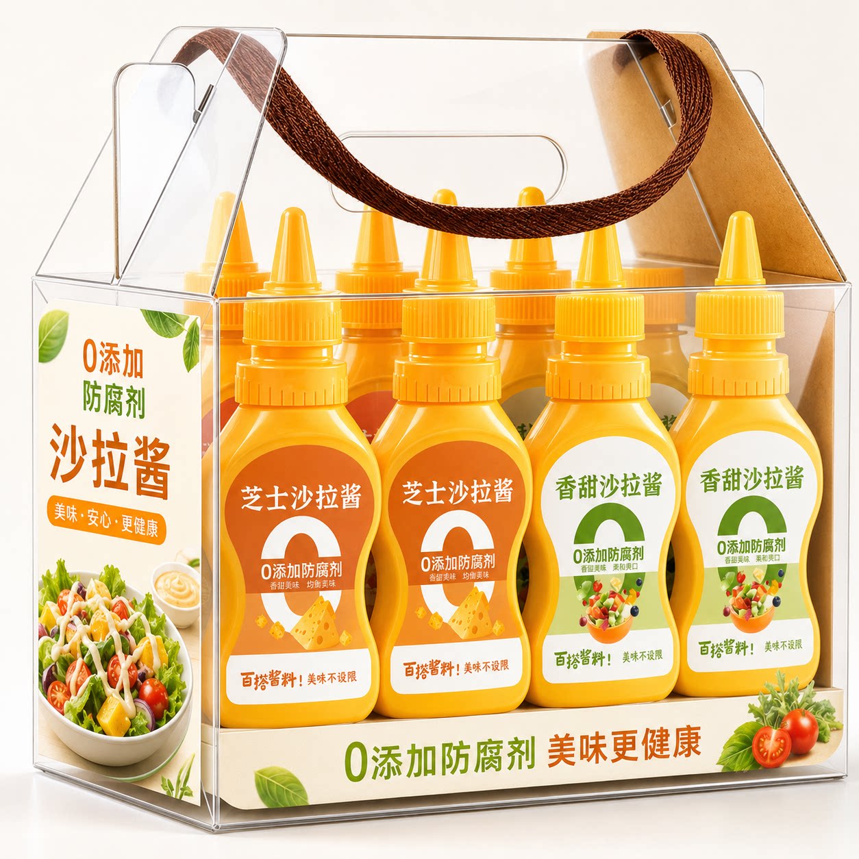 儿童沙拉酱无添加蔬菜水果专用沙拉汁芝士咸蛋黄风味非低脂酱料