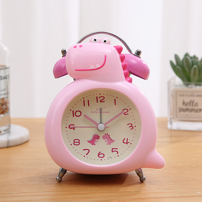小恐龙卡通创意闹钟表学生用懒虫起床神器可爱男女孩卧室床头静音