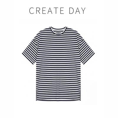 CREATE DAY  10%桑蚕丝 松弛感宽松圆领row风百搭短袖T恤上衣女