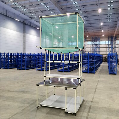 电商单双人打包台仓库工作桌快递产品包装桌子复核台线棒架定制