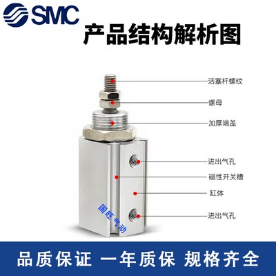 SMC双作用针型迷你气缸小n型CDJPB/CDJP2B6/10/15/165/10/15带磁