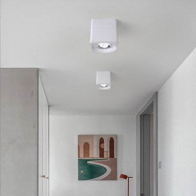 明装筒灯b方d形客厅吸顶过道灯卧室餐厅店铺商用办公室三色明装射