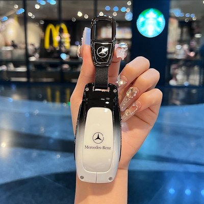 适用奔驰钥匙套e300l扣c260le级a200L壳glc男女gle车a180L包c200L