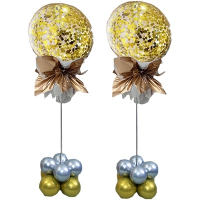 国庆节透明波波球亮片气球立柱支架落地商场店铺开业周年庆典布置