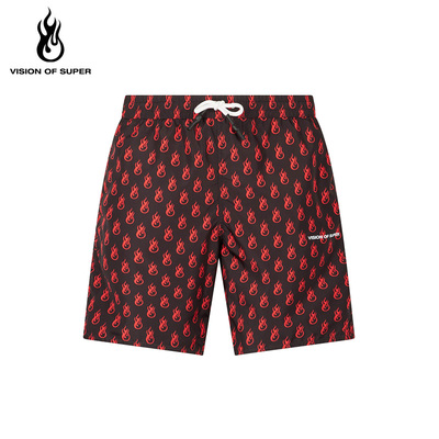 VOS新款火焰印花速干沙滩泳裤