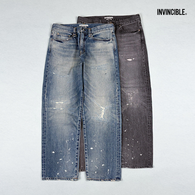 UE DAMAGED REGULAR-FITJEANS纯棉复古做旧锥形牛仔裤26SS