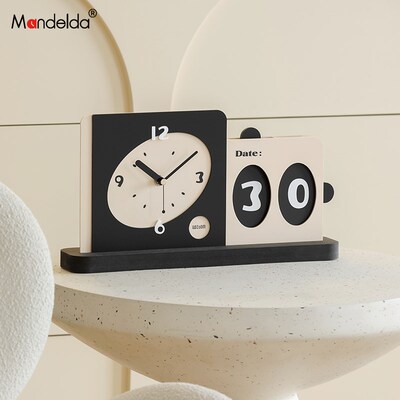 n奶油风座钟家居客厅装饰品玄关入户级感日历