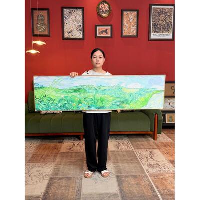 梵高装饰画横版荒野沙发背景墙挂画世界名画N005卧室床头画40150