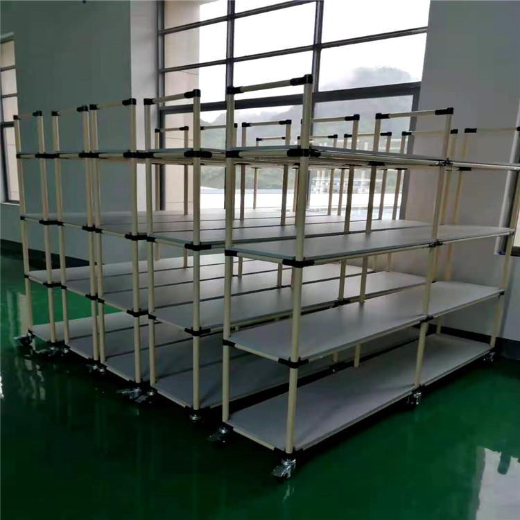 长沙8周转车1.2精益管/线棒工作台手推车/湖南货架优工厂