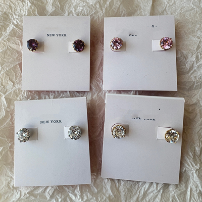 外贸出口单新款时尚轻奢甜美可爱锆石造型小众设计感耳钉