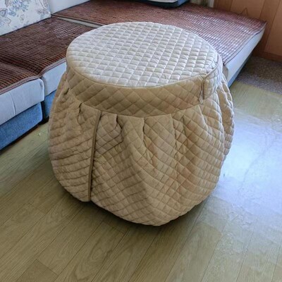 加厚圆形烤火椭圆形桌布大圆桌罩电炉布取暖桌小茶几布罩