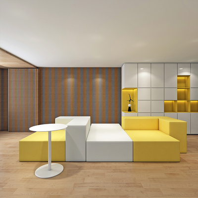 公司休息区大厅接待会客洽谈室正方形创意异形办公休闲沙发凳
