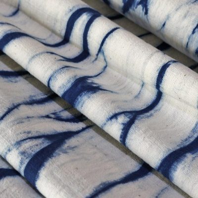 大理蓝言扎染手织老土布布料传统手工茶席床旗粗布装饰靛蓝染面料