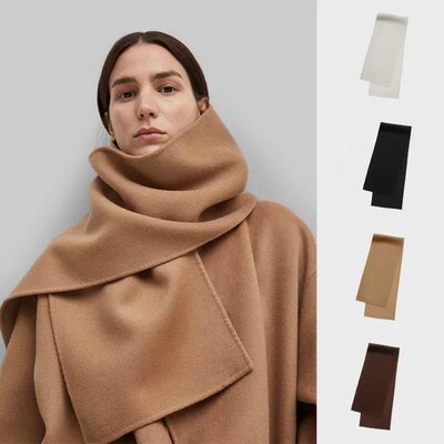 Wool and Cashmere Blended Double-faced Bib Autumn and Winter
