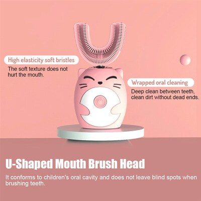 Sonic Electric child toothbrush Silicone Childrens 360 Degr