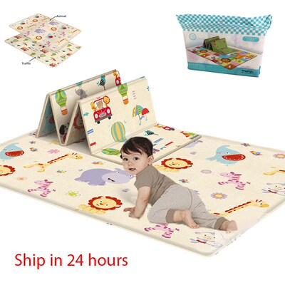 180x100 Foldable Baby Play Mat Educational Childrens Carpet