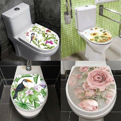 WC Pedestal Pan Cover Sticker Toilet Stool Commode Sticker