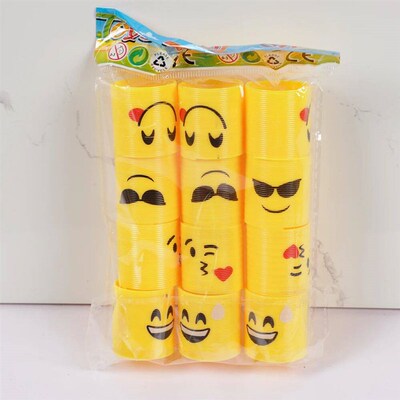 12Pcs/Pack Cartoon Smile Rainbow Magic Springs Toys for Kids