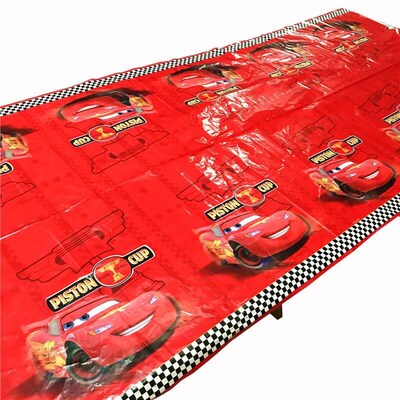 1pcs 260*108cm Cartoon Red Cars Theme Party Birthday Disposa