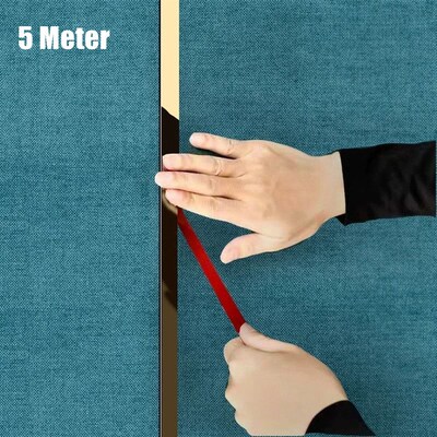 5 Meter Mirror Wall Sticker Stainless Steel Flat Living Room