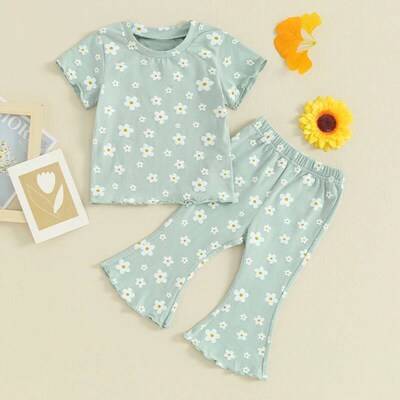 1-4Y Summer Fashion Kid Baby Girls Clothes Sets Short Sleeve