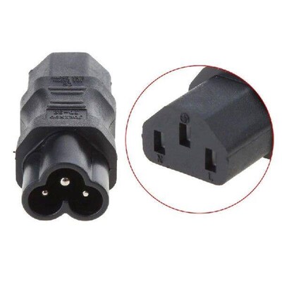 IEC 320 3-Pin C13 Female To Male Cloverleaf Plug Power
