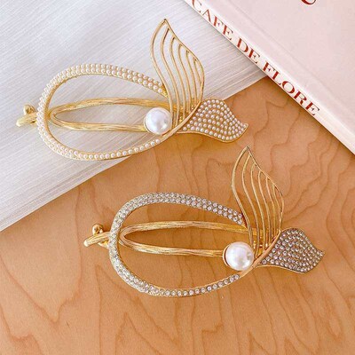 Pearl Fishtail Clip Summer Hairpin Back Head Female Temperam