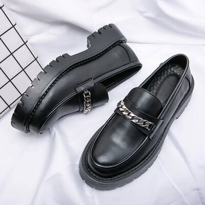 New Platform Shoes Loafers Shoes Men Thick-soled Wedding Sho