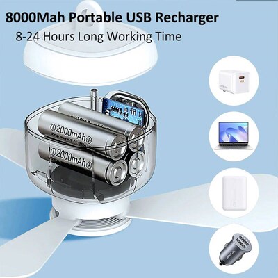 Ceiling Fan Portable Camping Tent Ceiling Canopy Fan 8000mah
