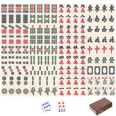 Mahjong Set Game Chinese Mini Portable Tiles Sets Travel Til