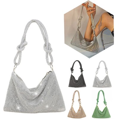Rhinestones Evening Clutch Bag for Women Shiny Dinner Party