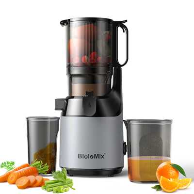 BioloMix超大口径130mm大容量原汁机慢磨机慢速榨汁机Slow Juicer
