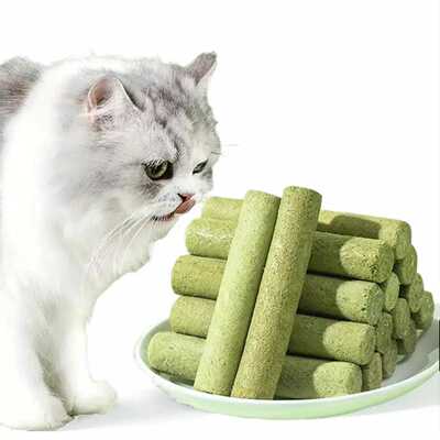 Cat Grass Teething Sticks for Hairball Control Natural Cat