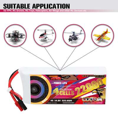 CODDAR鹰氪22000MAH 4S 14.8V 80C航模植保机10寸13寸穿越机锂电