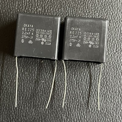 2.2UF275VAC全新日本岗谷OKAYA安规225电容  脚距27.5mm