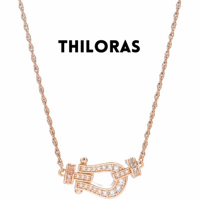 THILORAS/蒂洛拉马蹄扣镶钻航海扣颈链麻花链轻奢U型女TL80015