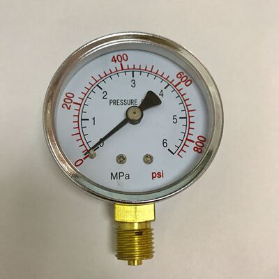 压力表 y-60 0~6mpa 0-800psi m14x1.5螺纹 表盘直径60mm 双刻度