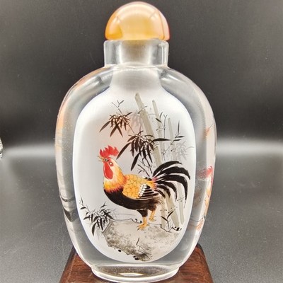 鼻烟壶水晶内画外事商务礼品出国送老外家居水晶特色手工艺