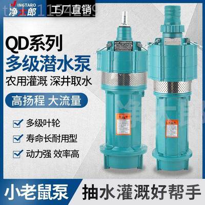 铜线潜水2200PRLV/38V家用抽水大流量高扬程农泵灌溉清水用抽水泵