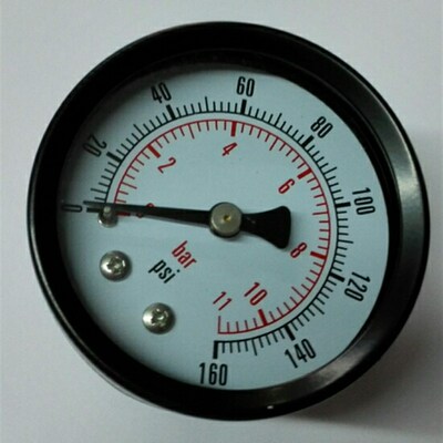 NPT1/8螺纹 直径50轴向压力表 y50z y-50-z 0-160psi  11bar 背接