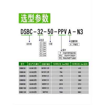 FESTO费斯托气缸DSBC-32-40-50-63-80-100-125-150-200-PPVA-N3