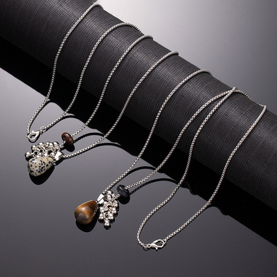 美拉德虎眼石流苏项链